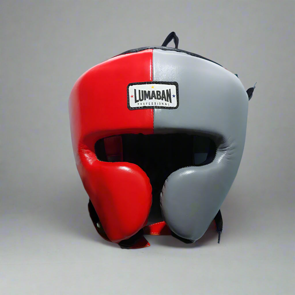 Grey / Red Cheek Protector Headgear – Lumaban Boxing